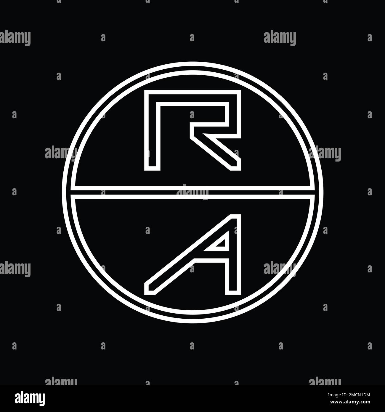 AR Logo monogram abstract inside circle stripe vector images design ...