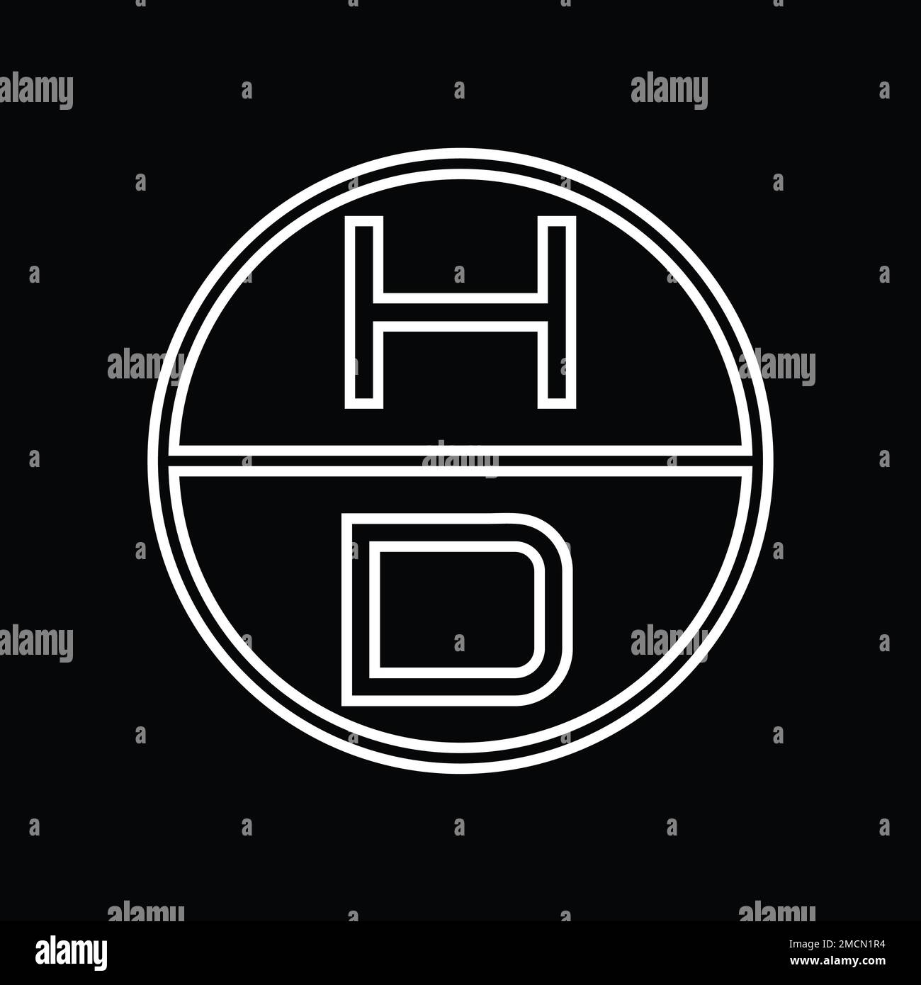DH Logo monogram abstract inside circle stripe vector images design ...