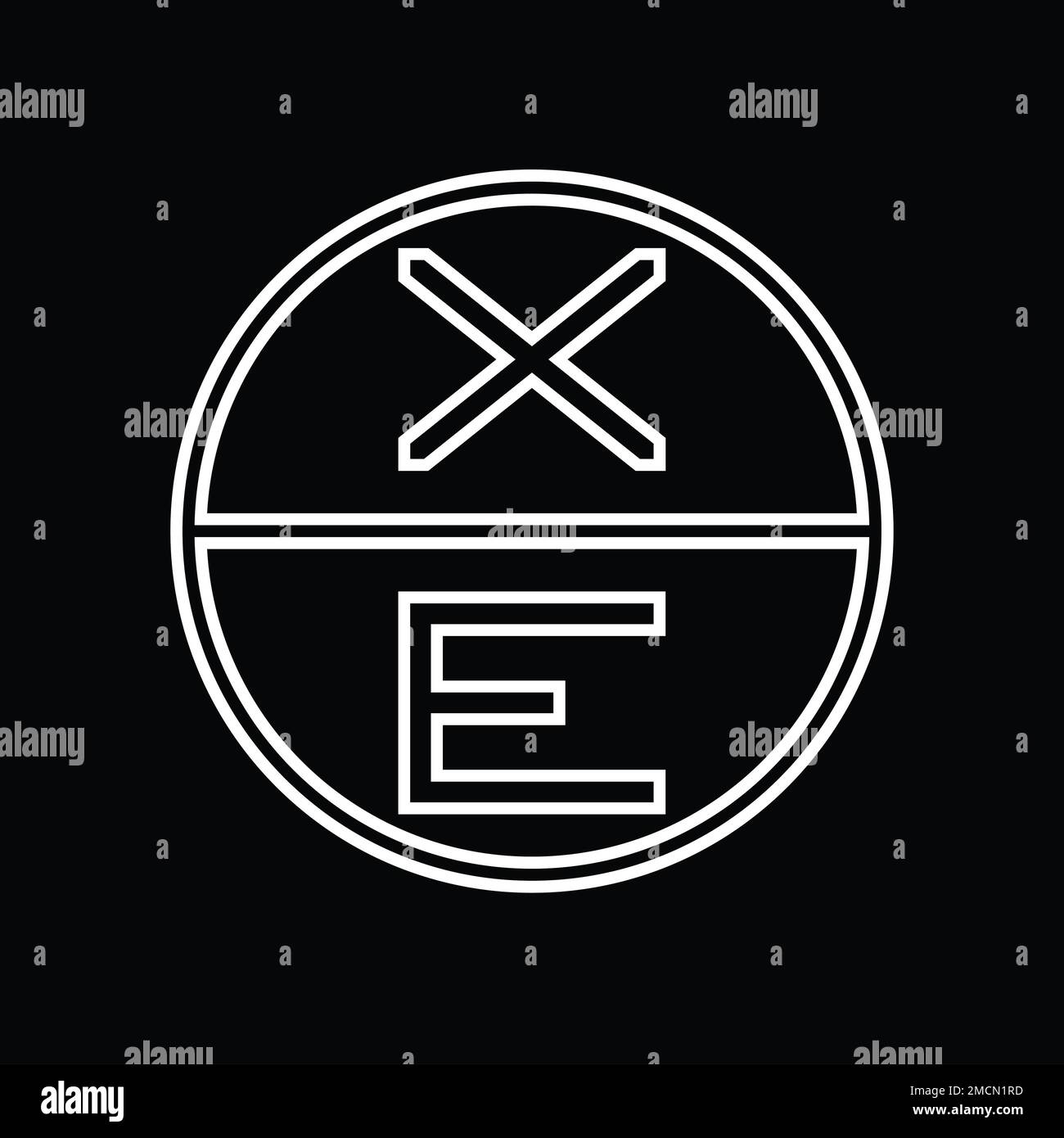 EX Logo monogram abstract inside circle stripe vector images design ...