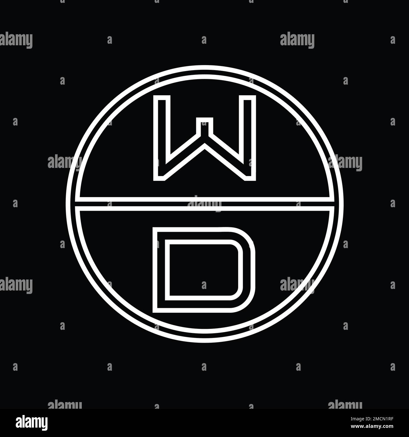 DW Logo monogram abstract inside circle stripe vector images design ...