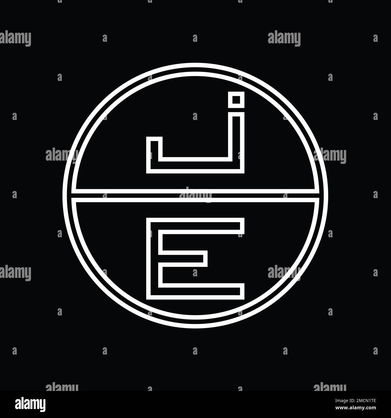 EJ Logo monogram abstract inside circle stripe vector images design ...