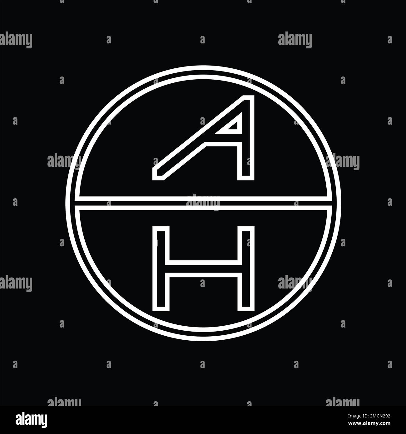 HA Logo monogram abstract inside circle stripe vector images design ...