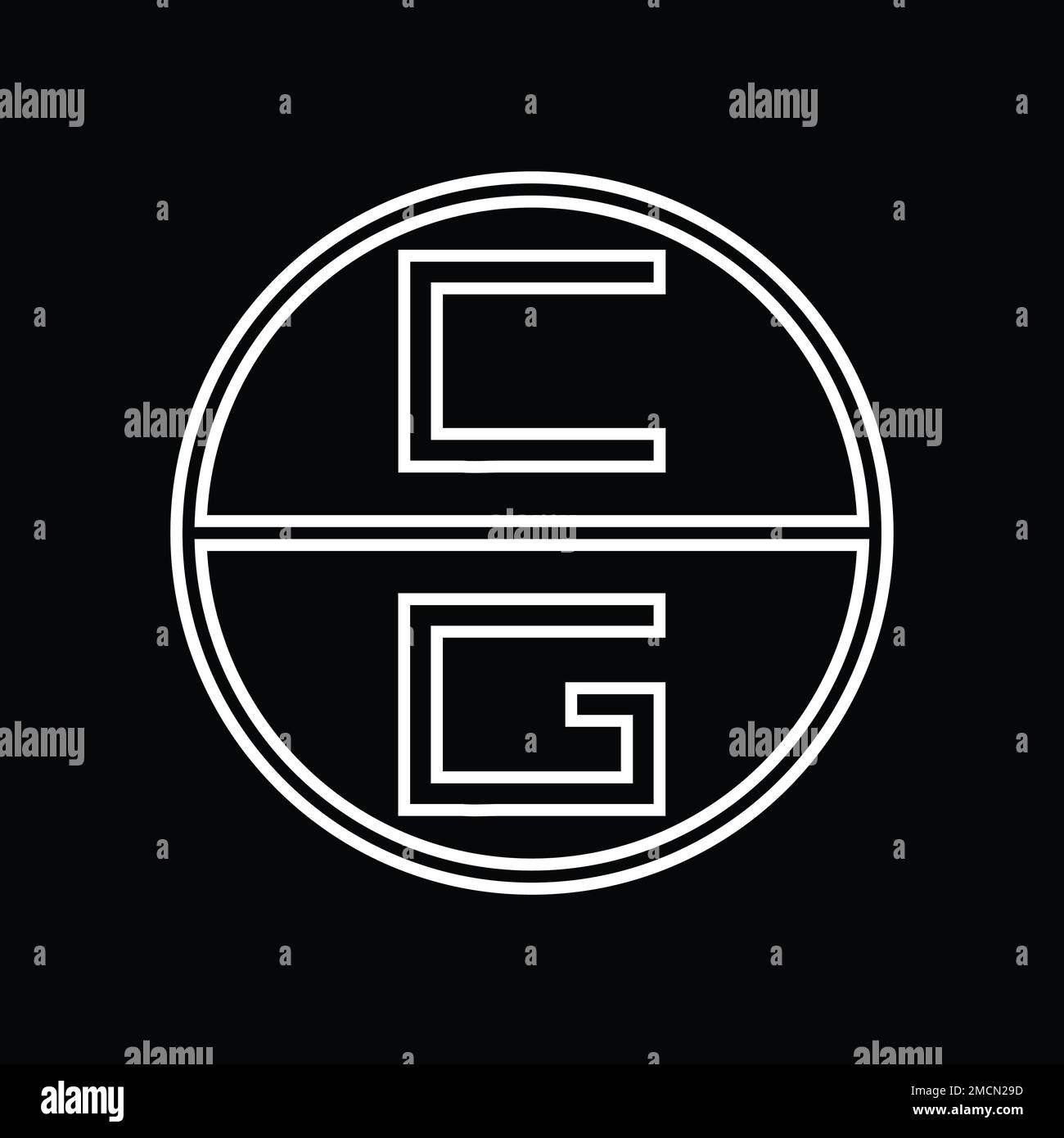 GC Logo monogram abstract inside circle stripe vector images design ...