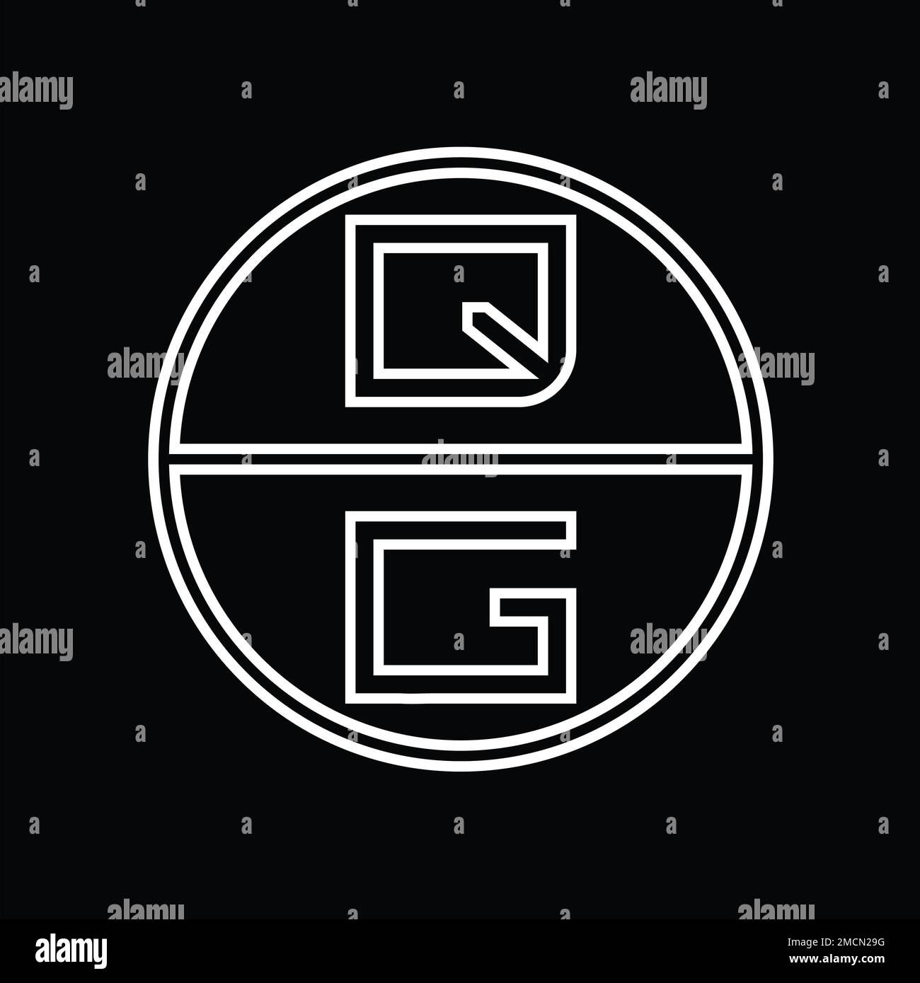 GQ Logo monogram abstract inside circle stripe vector images design ...