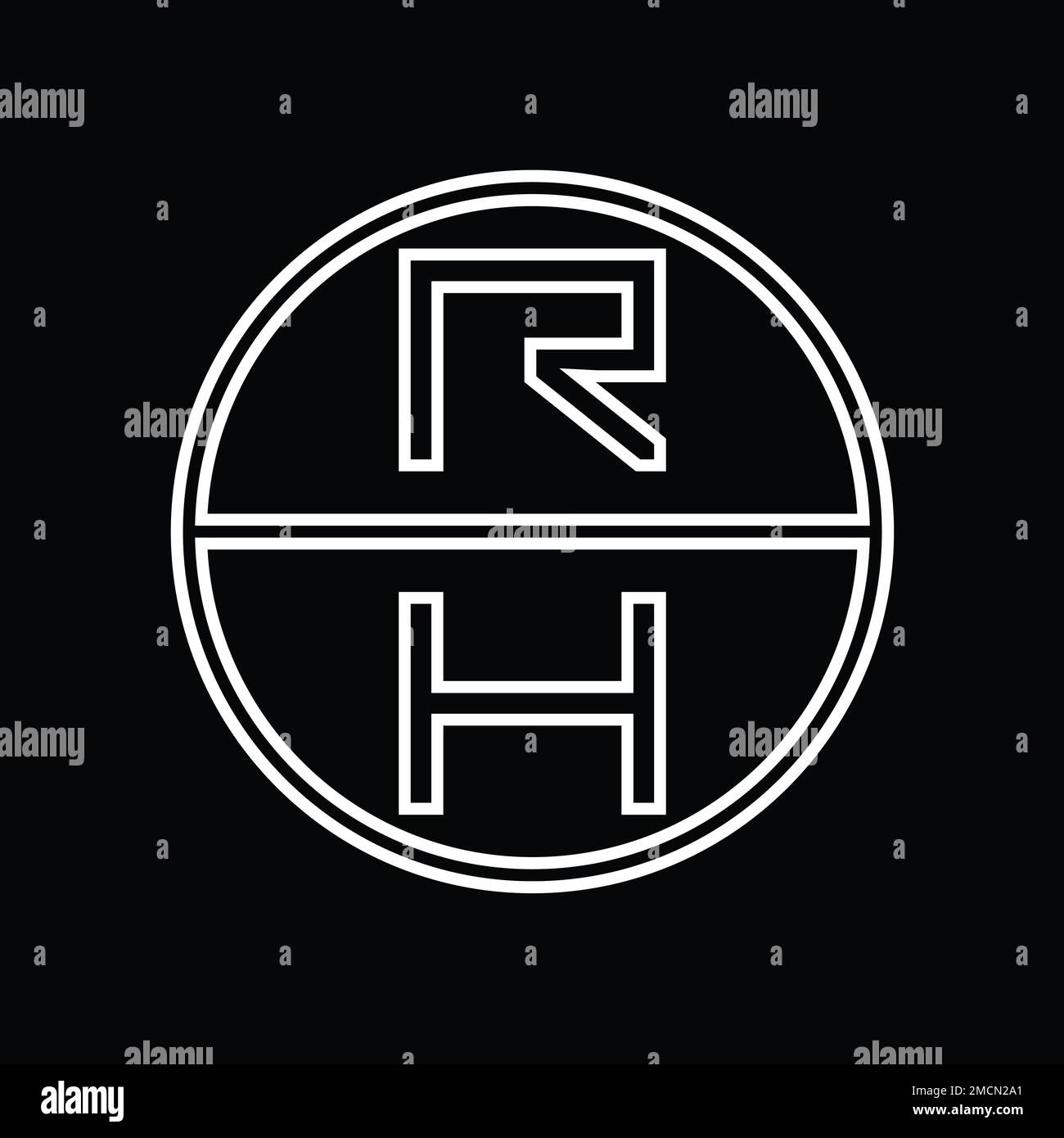 HR Logo monogram abstract inside circle stripe vector images design ...