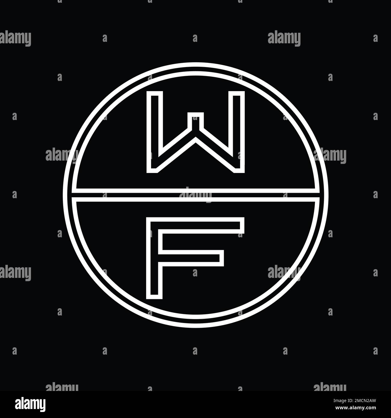 FW Logo monogram abstract inside circle stripe vector images design ...