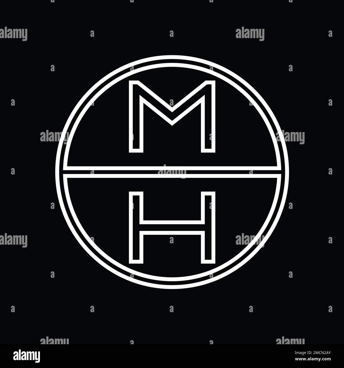 HM Logo monogram abstract inside circle stripe vector images design ...