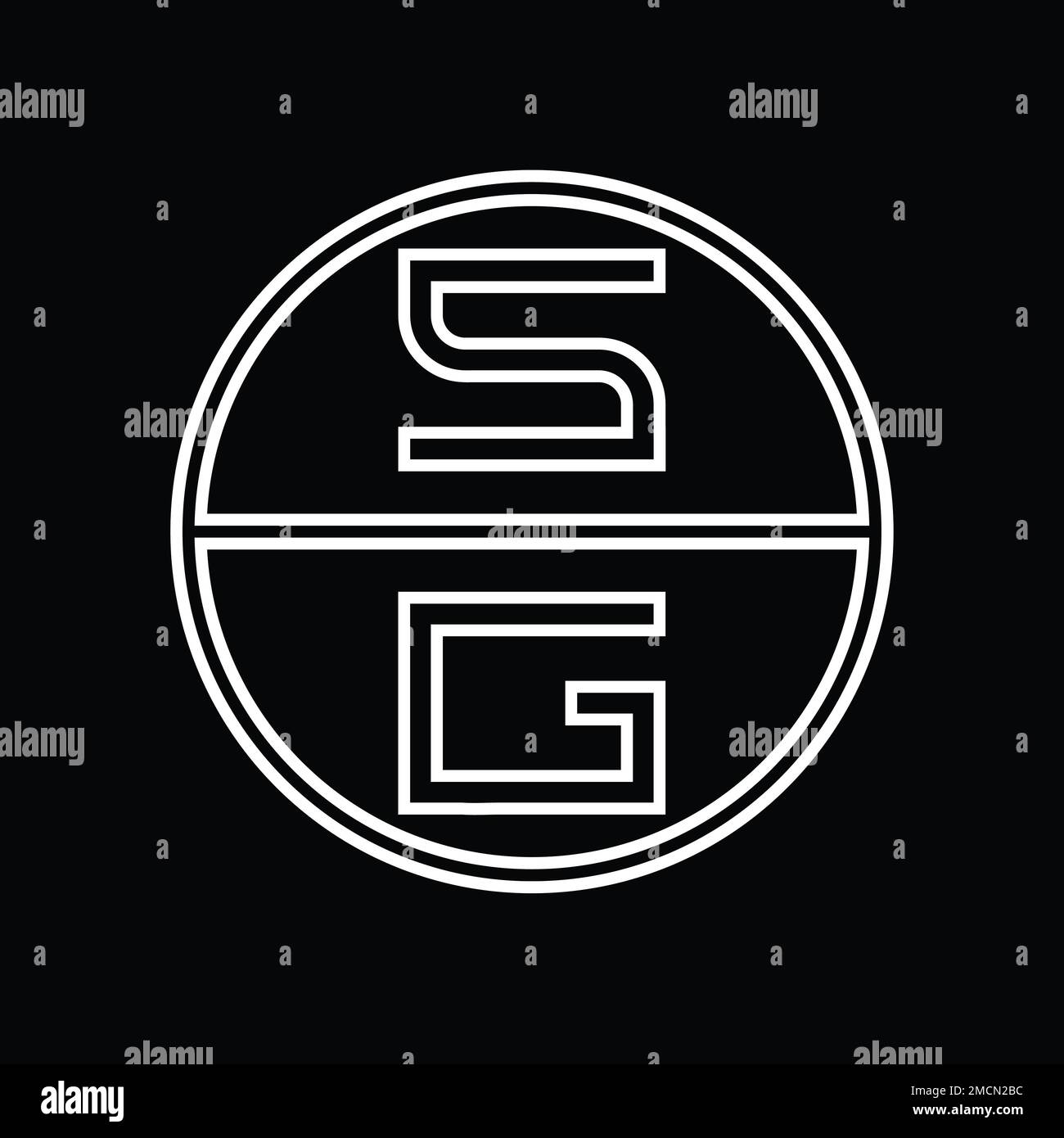 GS Logo monogram abstract inside circle stripe vector images design ...