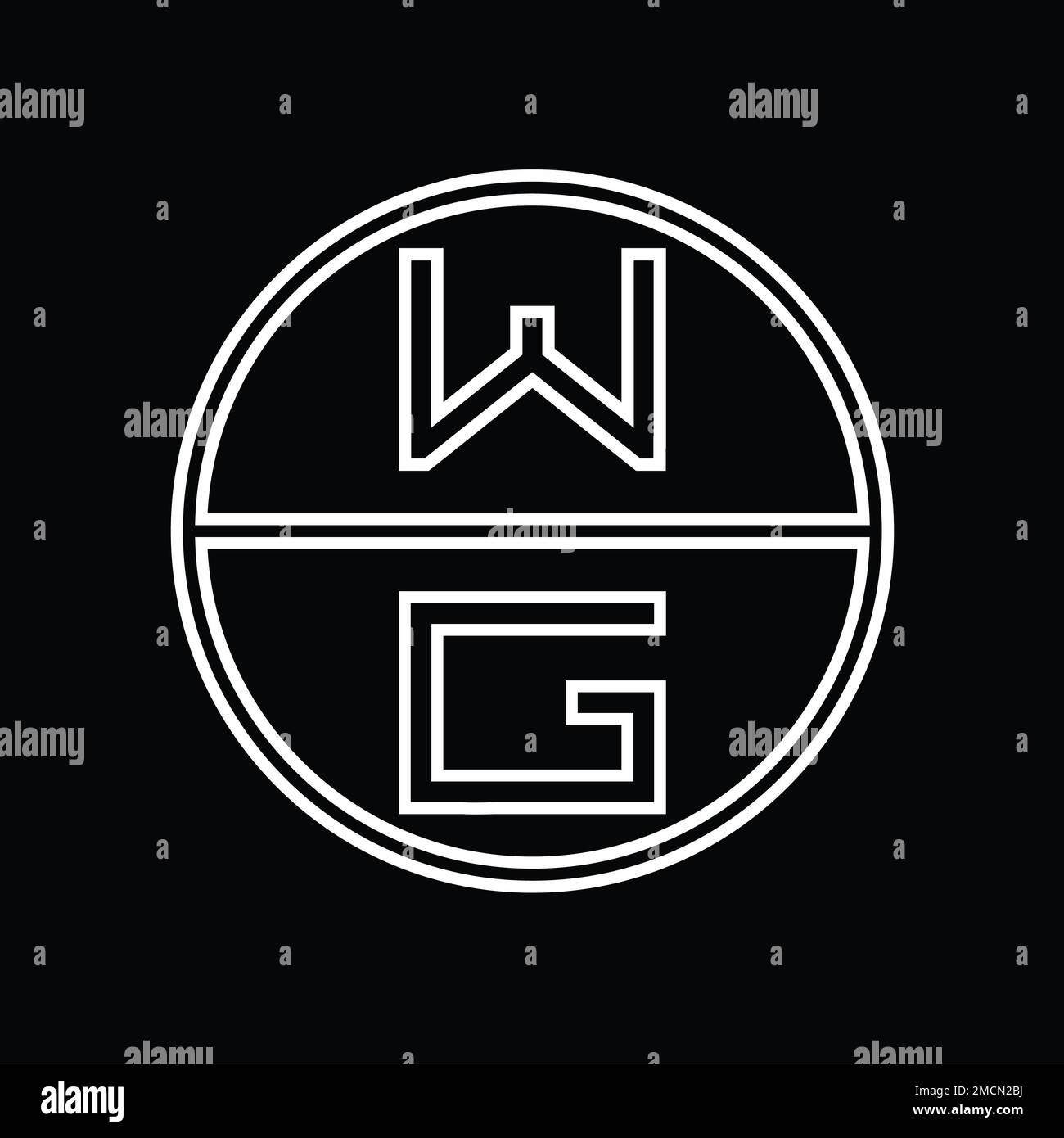 GW Logo monogram abstract inside circle stripe vector images design ...