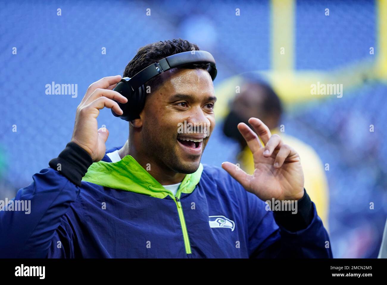 Seattle Seahawks quarterback Russell Wilson (3) before an NFL football ...