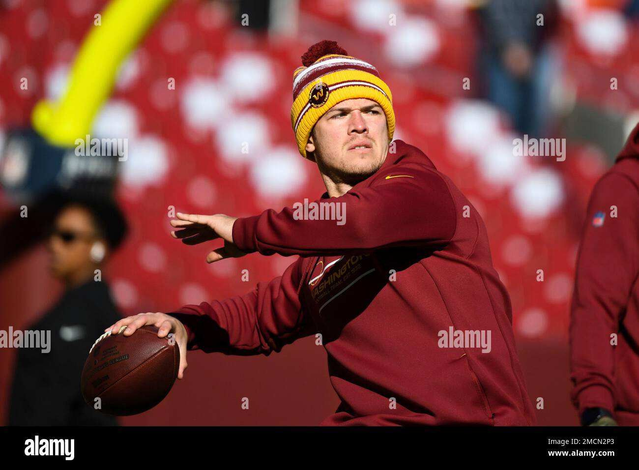 Washington Football Team quarterback Taylor Heinicke throws the ball ...