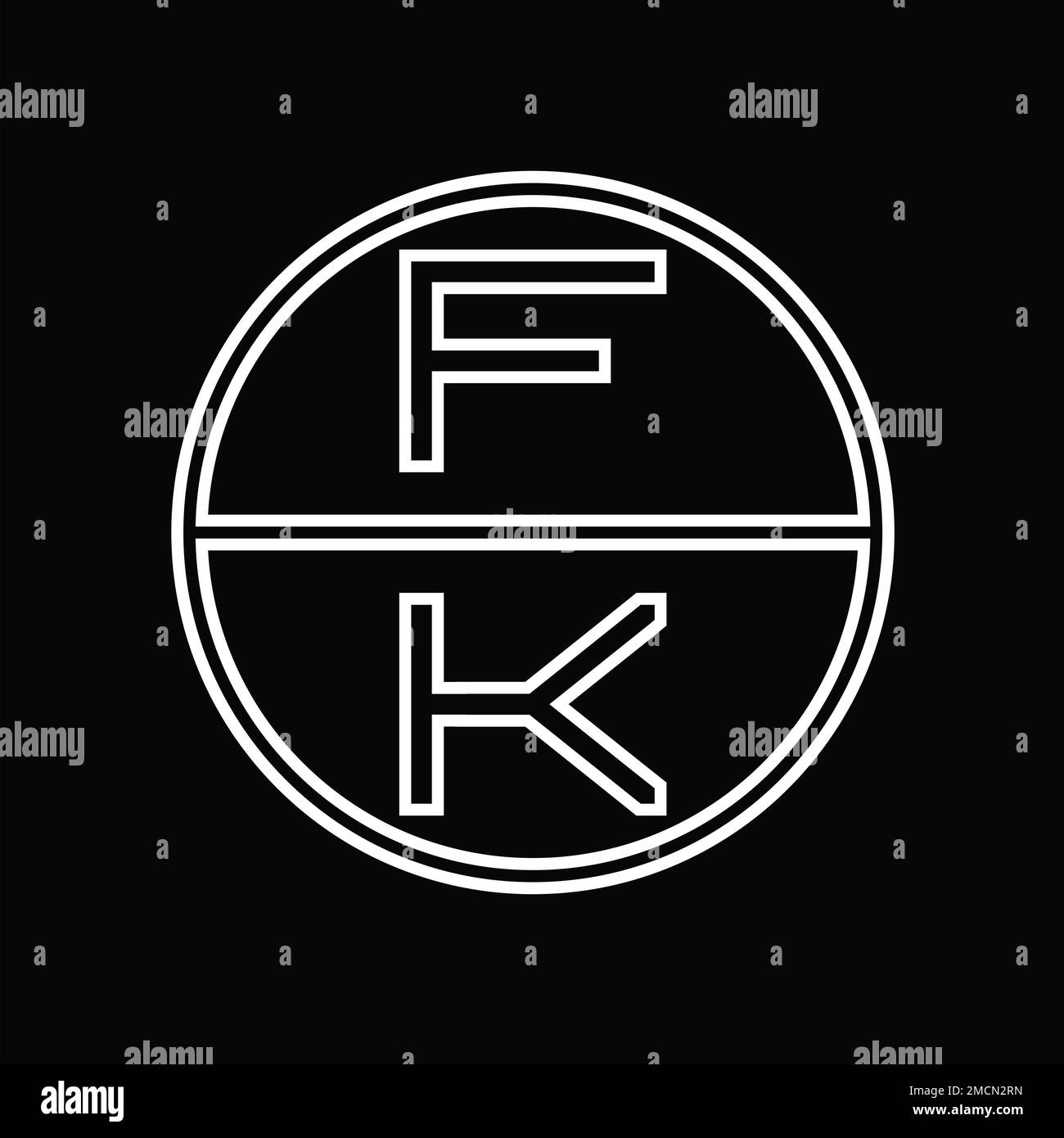 KF Logo monogram abstract inside circle stripe vector images design ...