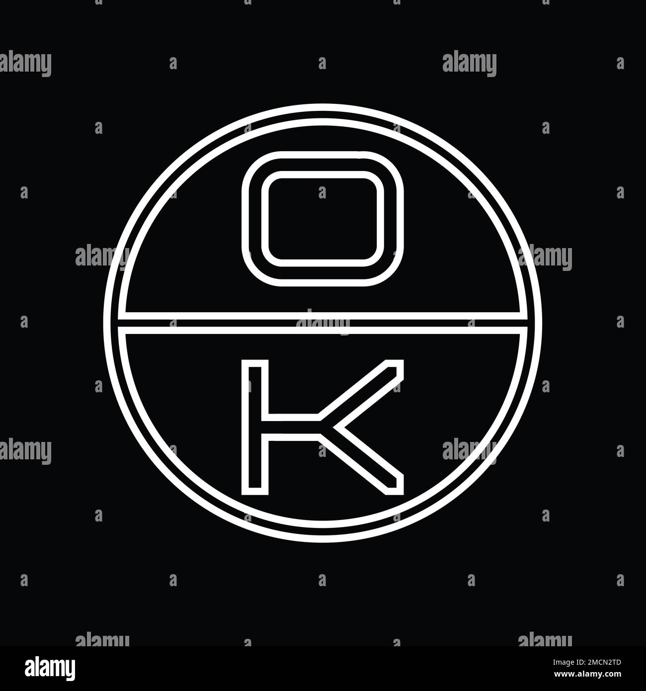 KO Logo monogram abstract inside circle stripe vector images design ...