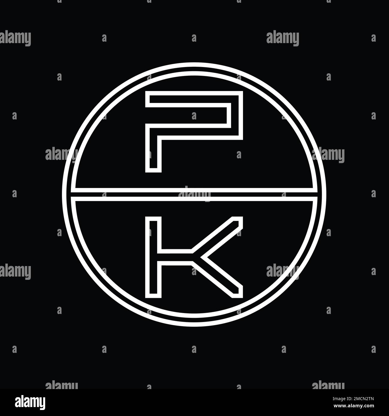 KP Logo monogram abstract inside circle stripe vector images design ...