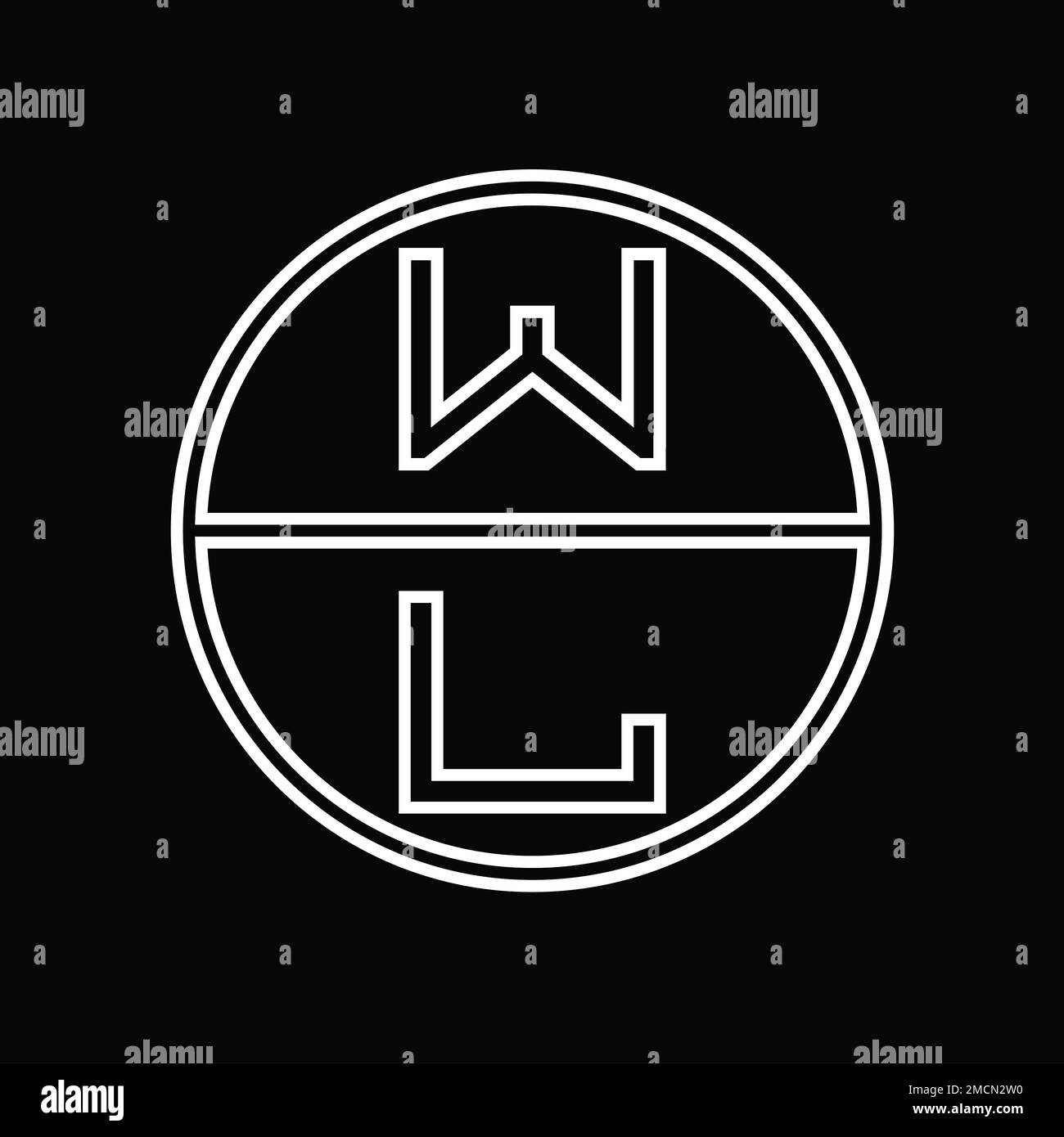 LW Logo monogram abstract inside circle stripe vector images design ...