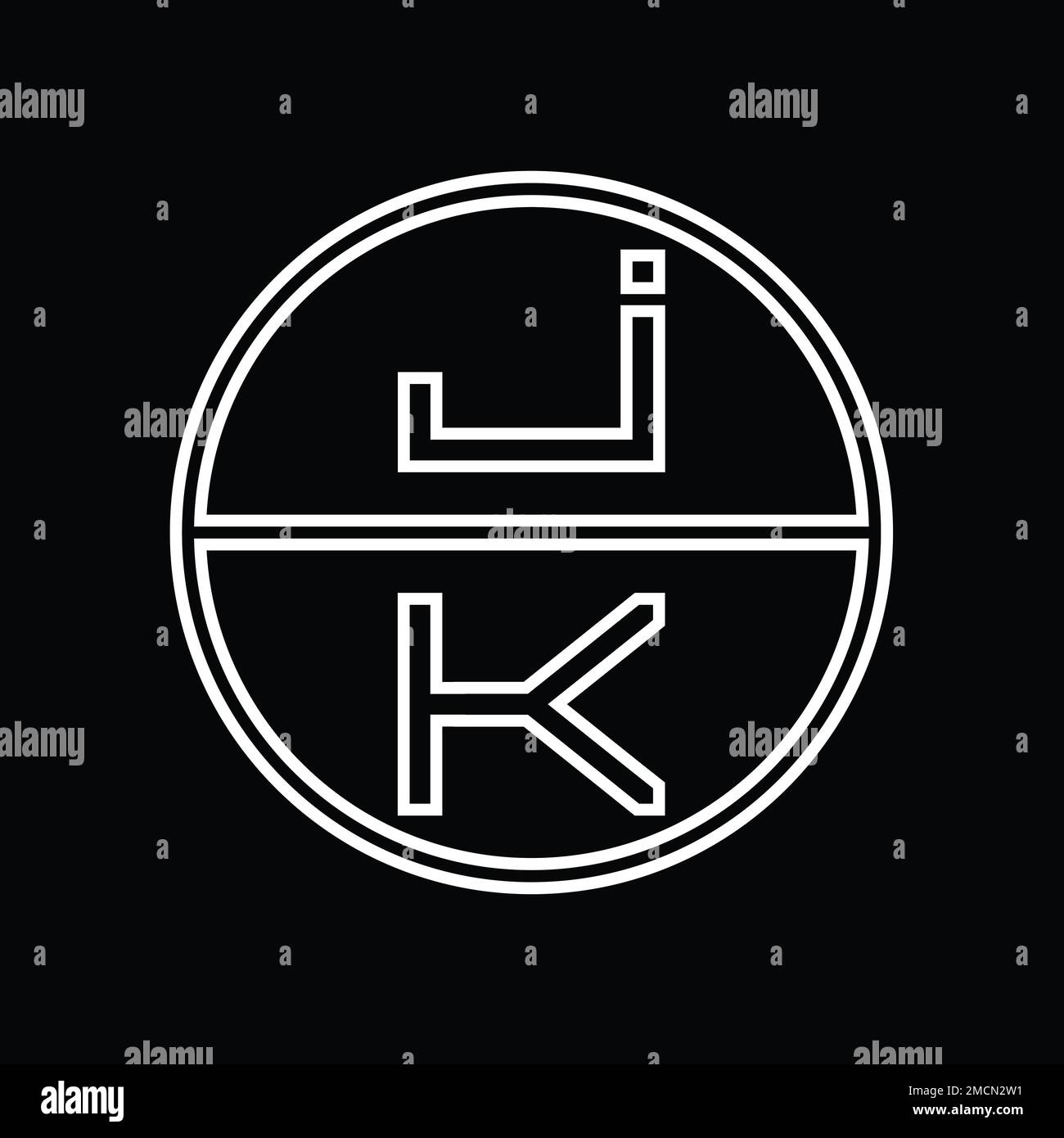 KJ Logo monogram abstract inside circle stripe vector images design ...