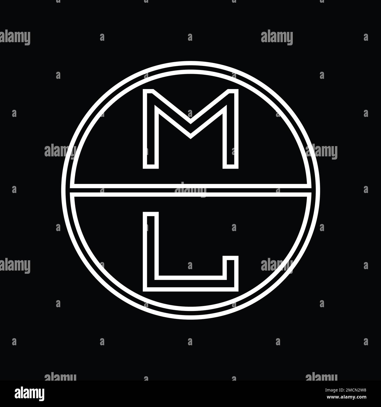 LM Logo monogram abstract inside circle stripe vector images design ...