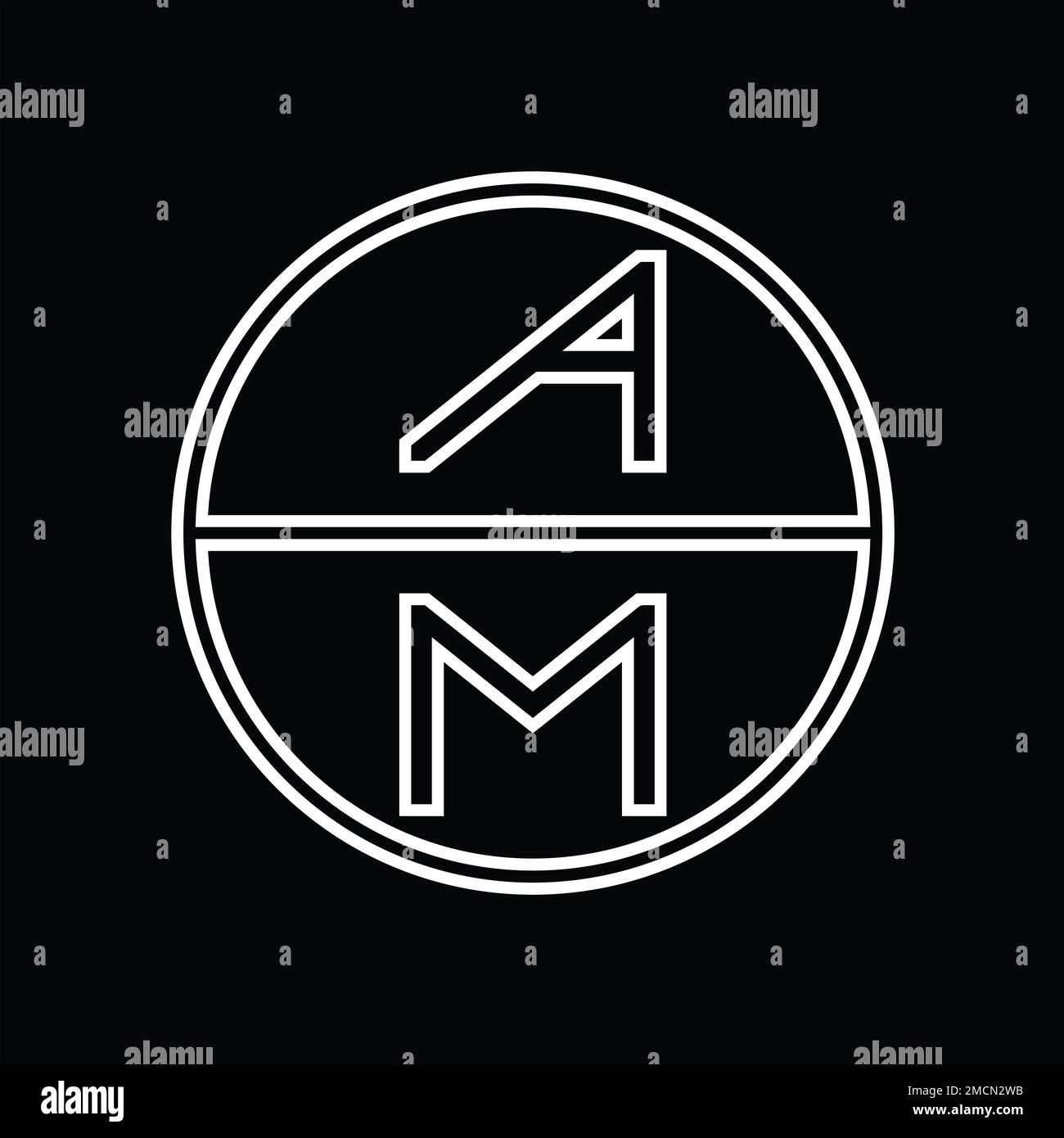 MA Logo monogram abstract inside circle stripe vector images design ...