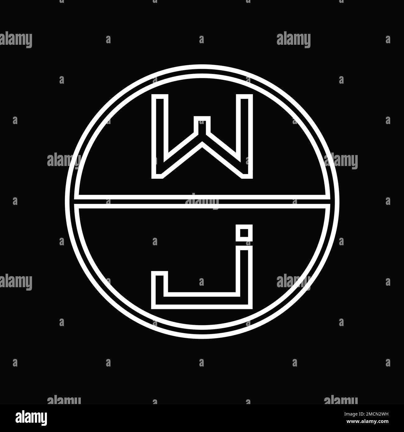 JW Logo monogram abstract inside circle stripe vector images design ...
