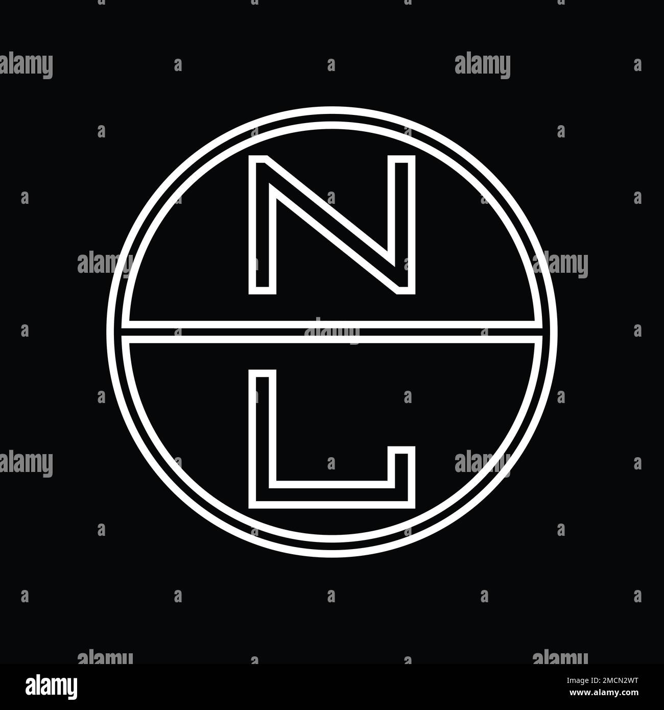 LN Logo monogram abstract inside circle stripe vector images design ...