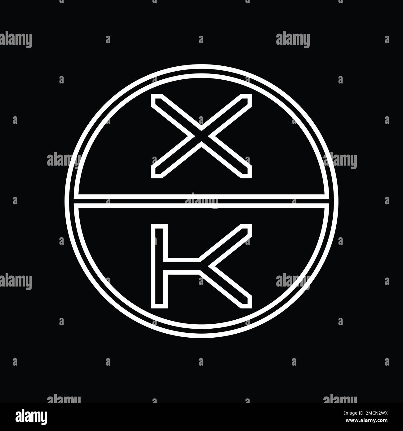KX Logo monogram abstract inside circle stripe vector images design ...