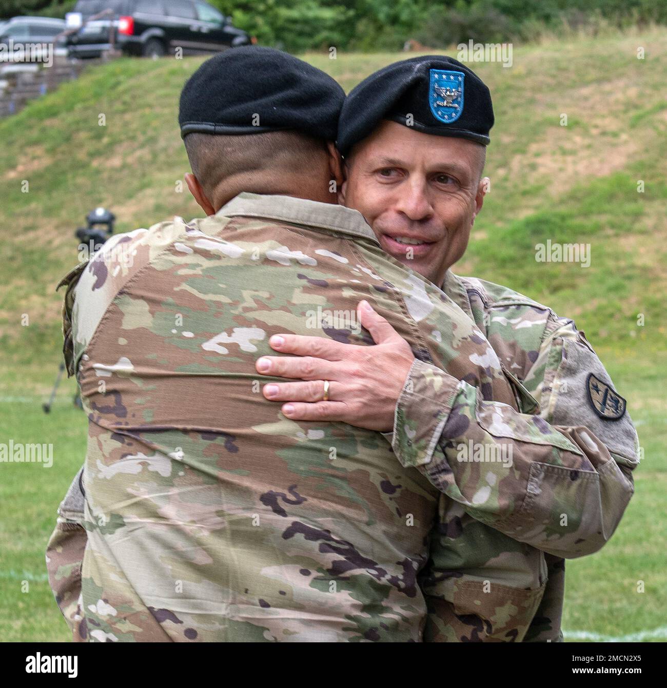 U.S. Army Col. Miles T. Gengler, outgoing commander and Col. Troy V ...