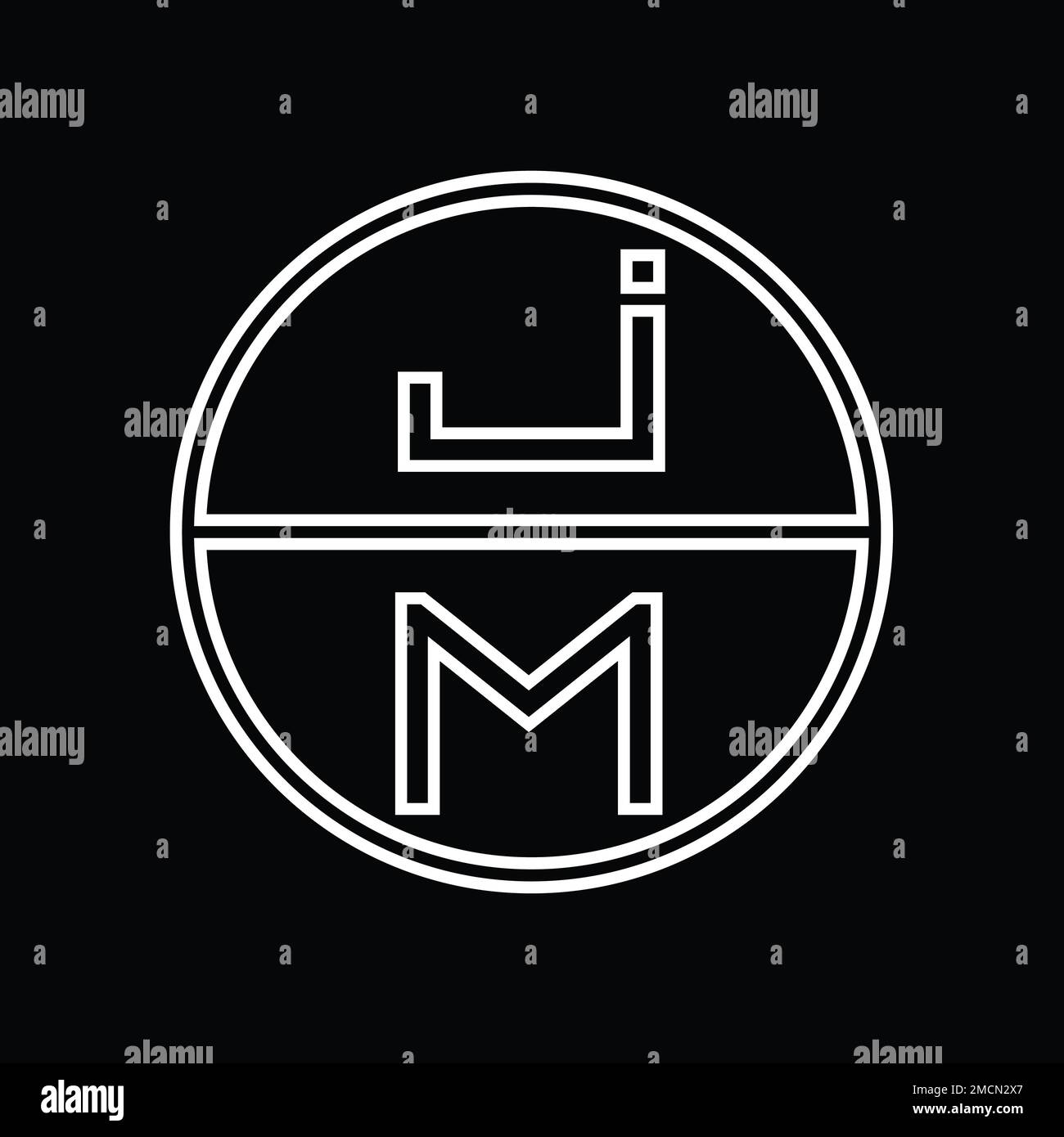 MJ Logo monogram abstract inside circle stripe vector images design ...