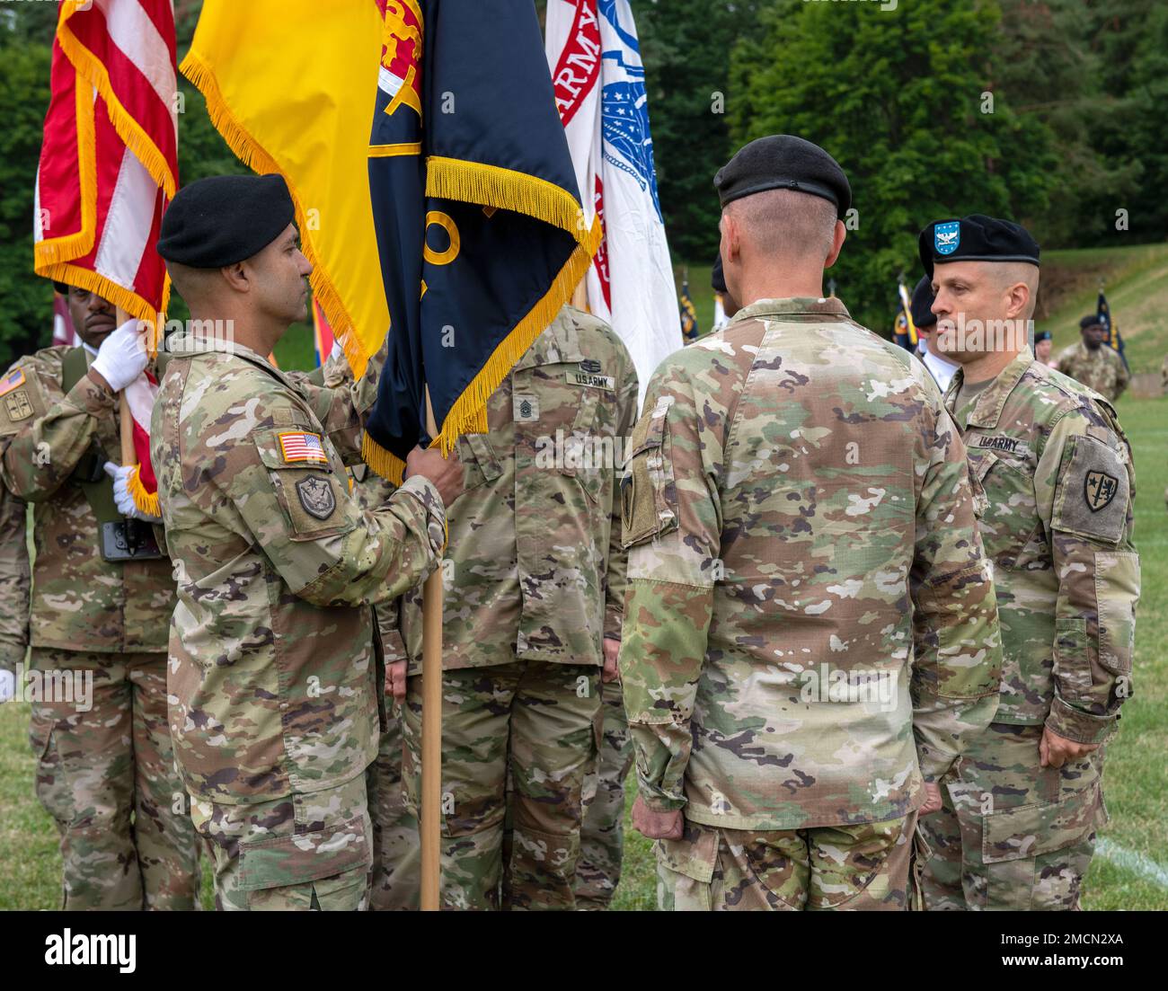 U.S. Army Col. Troy V. Alexander (left), incoming United States Army ...