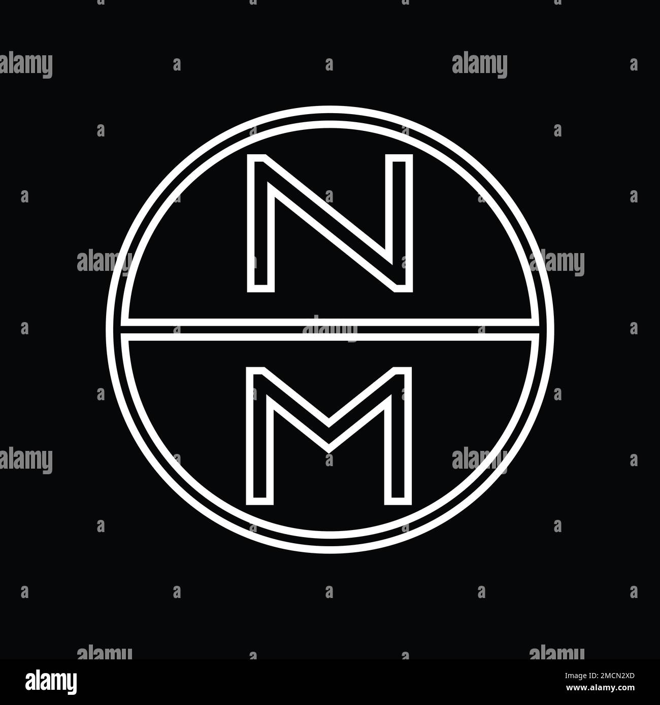 MN Logo monogram abstract inside circle stripe vector images design ...