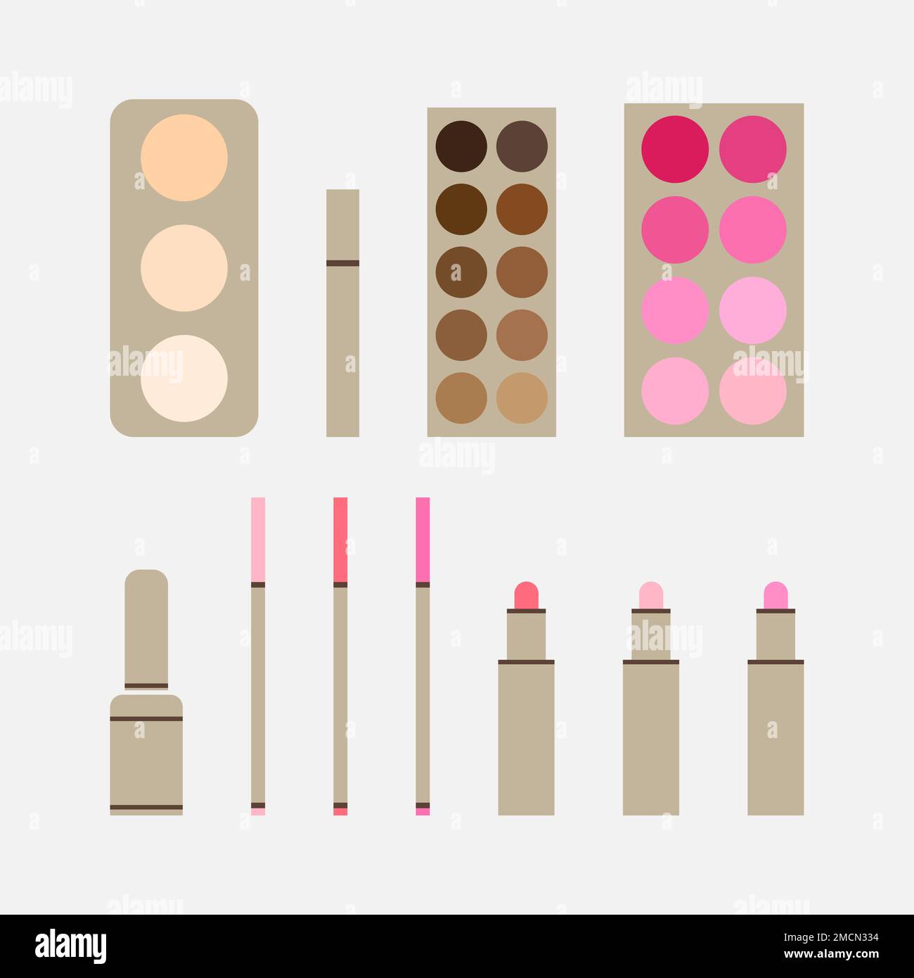 Makeup Kit Brand Cosmetic Elements Accessories Background, vector ...