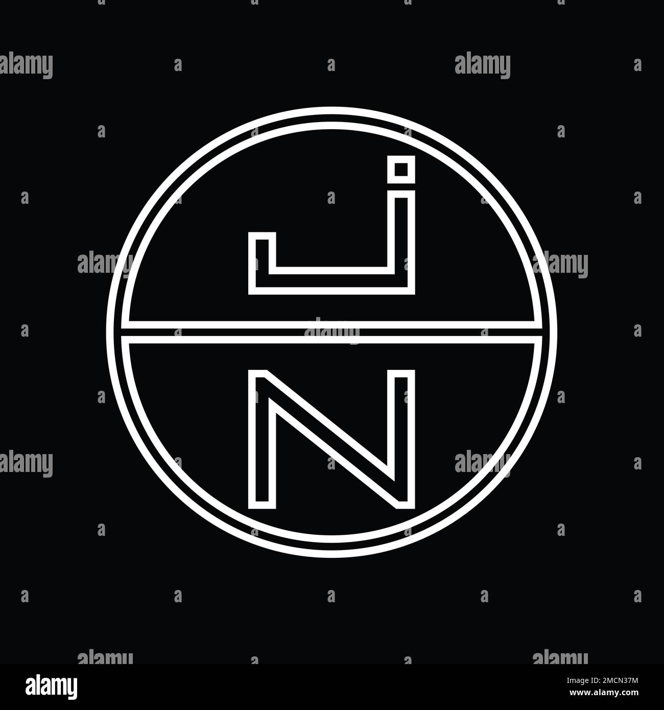 NJ Logo monogram abstract inside circle stripe vector images design ...