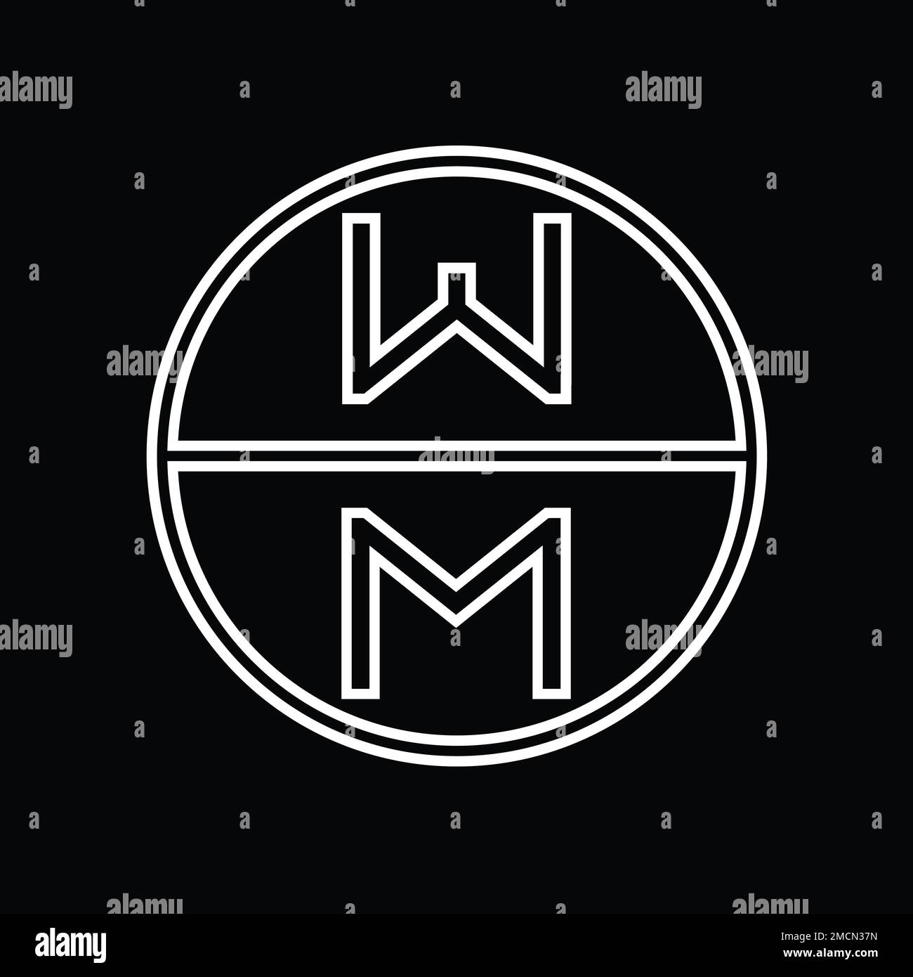 MW Logo monogram abstract inside circle stripe vector images design ...