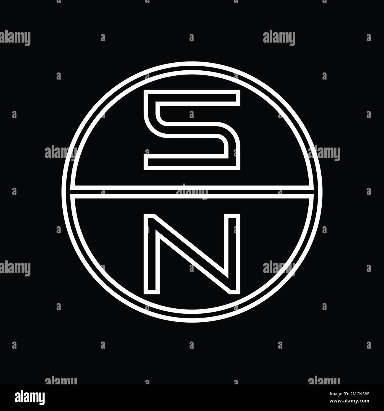NS Logo monogram abstract inside circle stripe vector images design ...