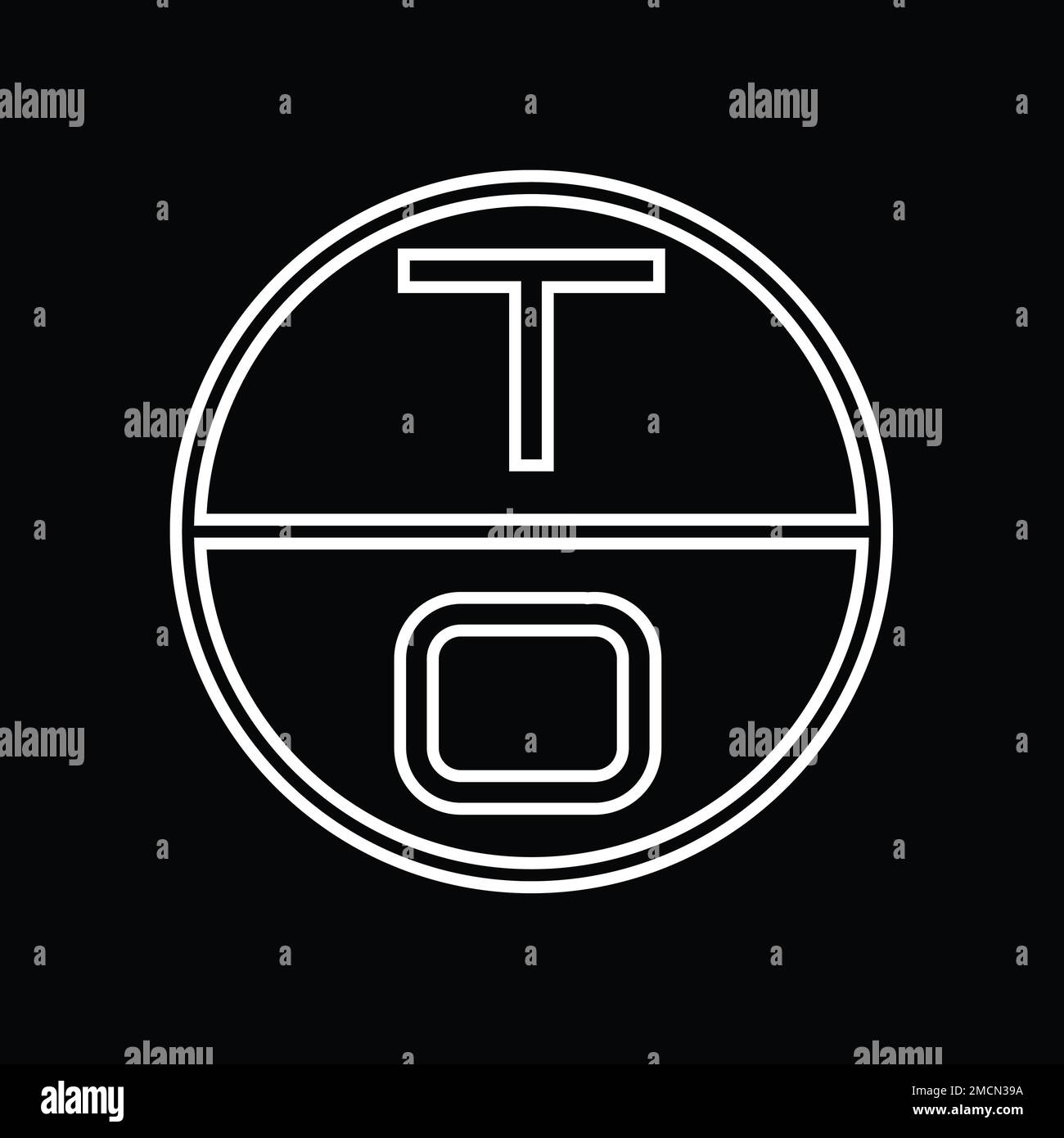 OT Logo monogram abstract inside circle stripe vector images design ...