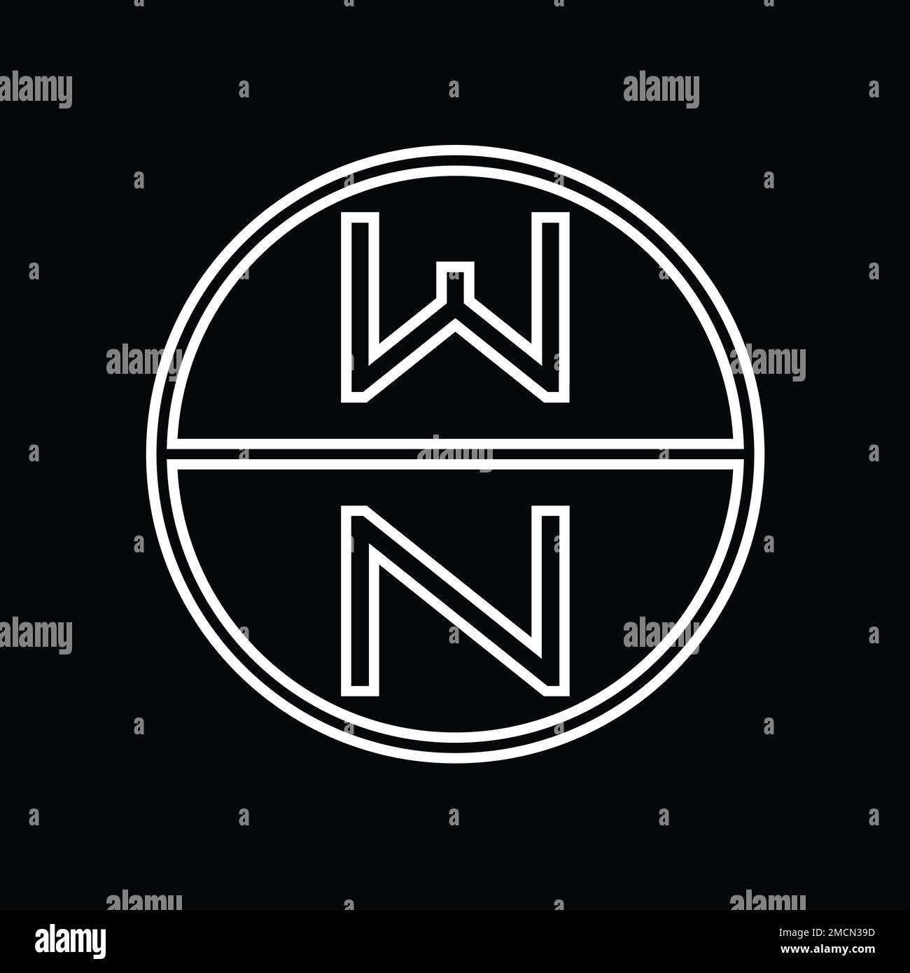NW Logo monogram abstract inside circle stripe vector images design ...