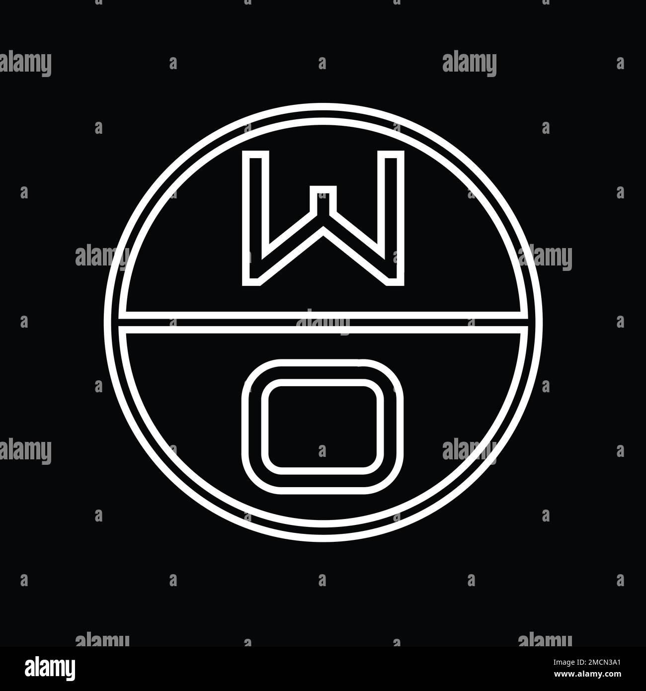 OW Logo monogram abstract inside circle stripe vector images design ...