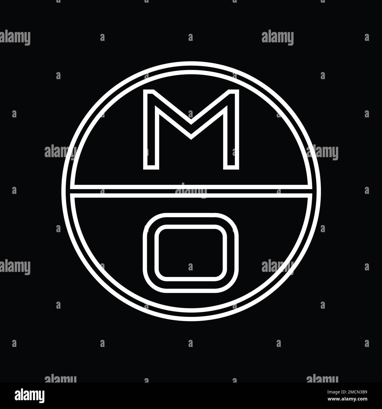 OM Logo monogram abstract inside circle stripe vector images design ...