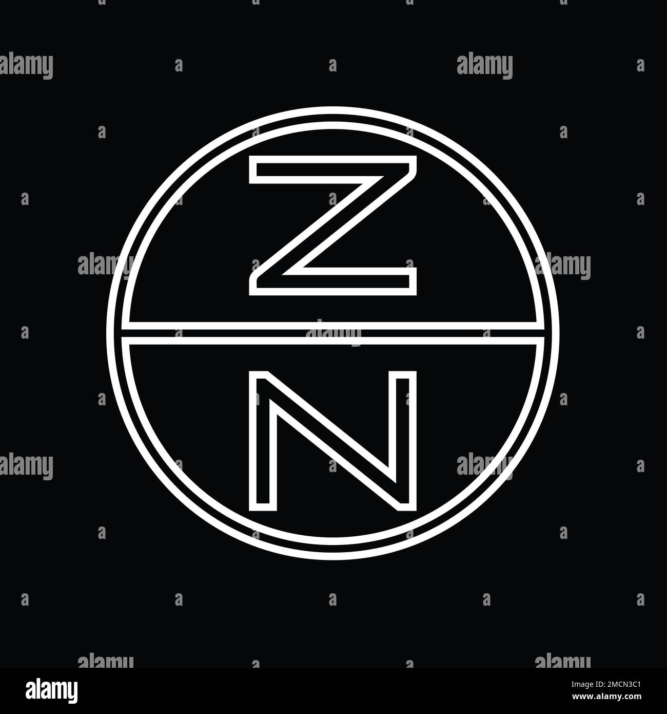 NZ Logo monogram abstract inside circle stripe vector images design ...