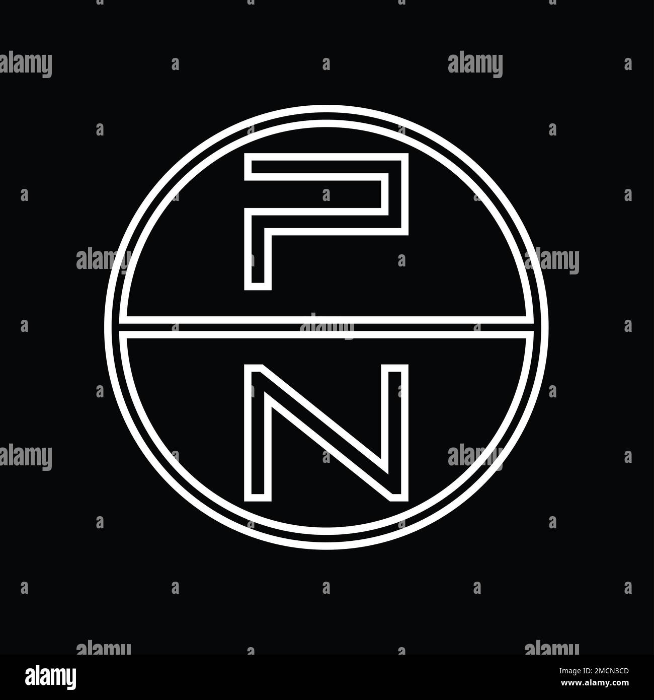 NP Logo monogram abstract inside circle stripe vector images design ...