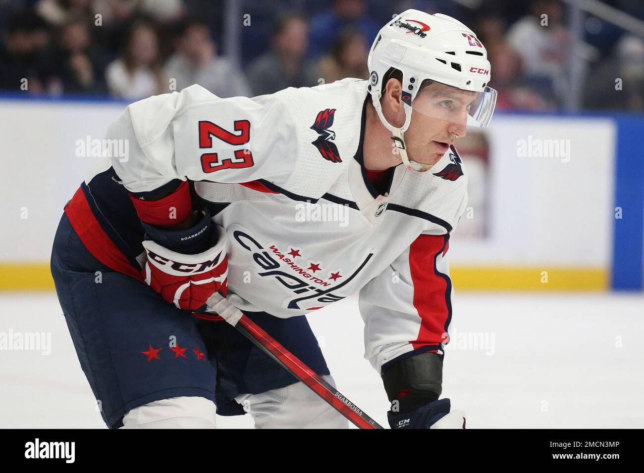 Washington Capitals center Michael Sgarbossa (23) looks on during the ...