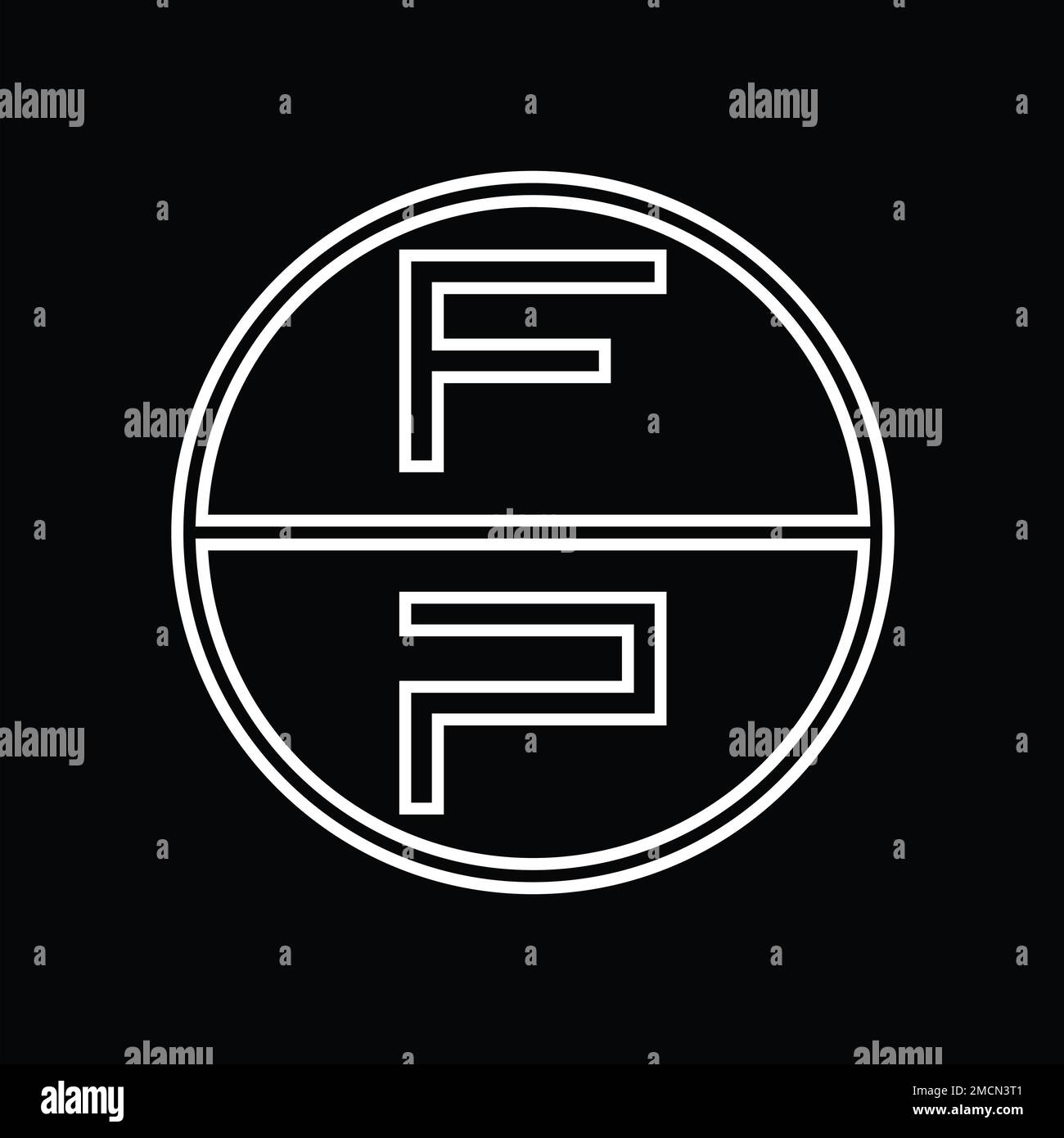 PF Logo monogram abstract inside circle stripe vector images design ...