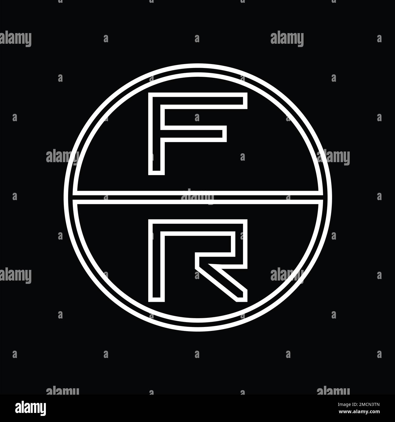 RF Logo monogram abstract inside circle stripe vector images design template Stock Photo - Alamy