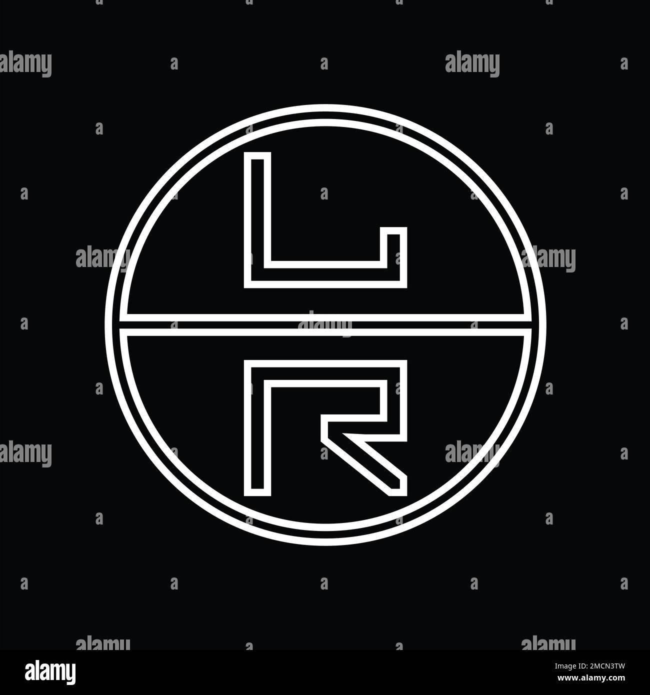 RL Logo monogram abstract inside circle stripe vector images design ...