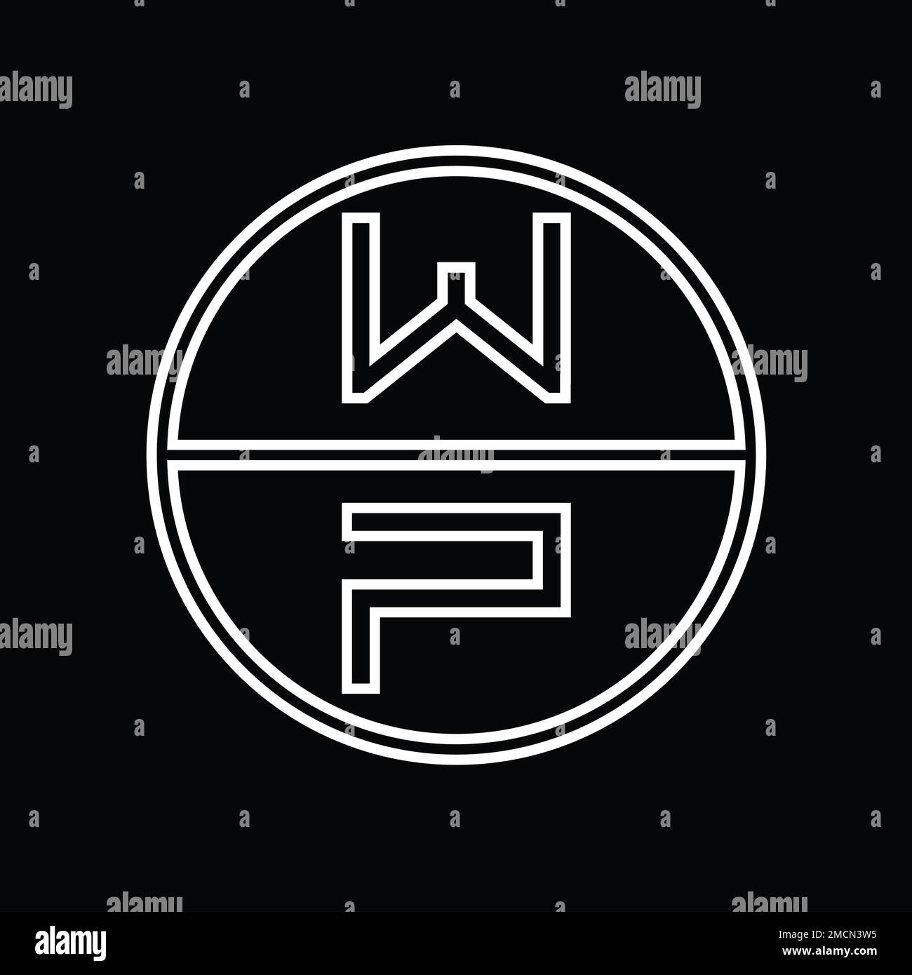 PW Logo monogram abstract inside circle stripe vector images design ...