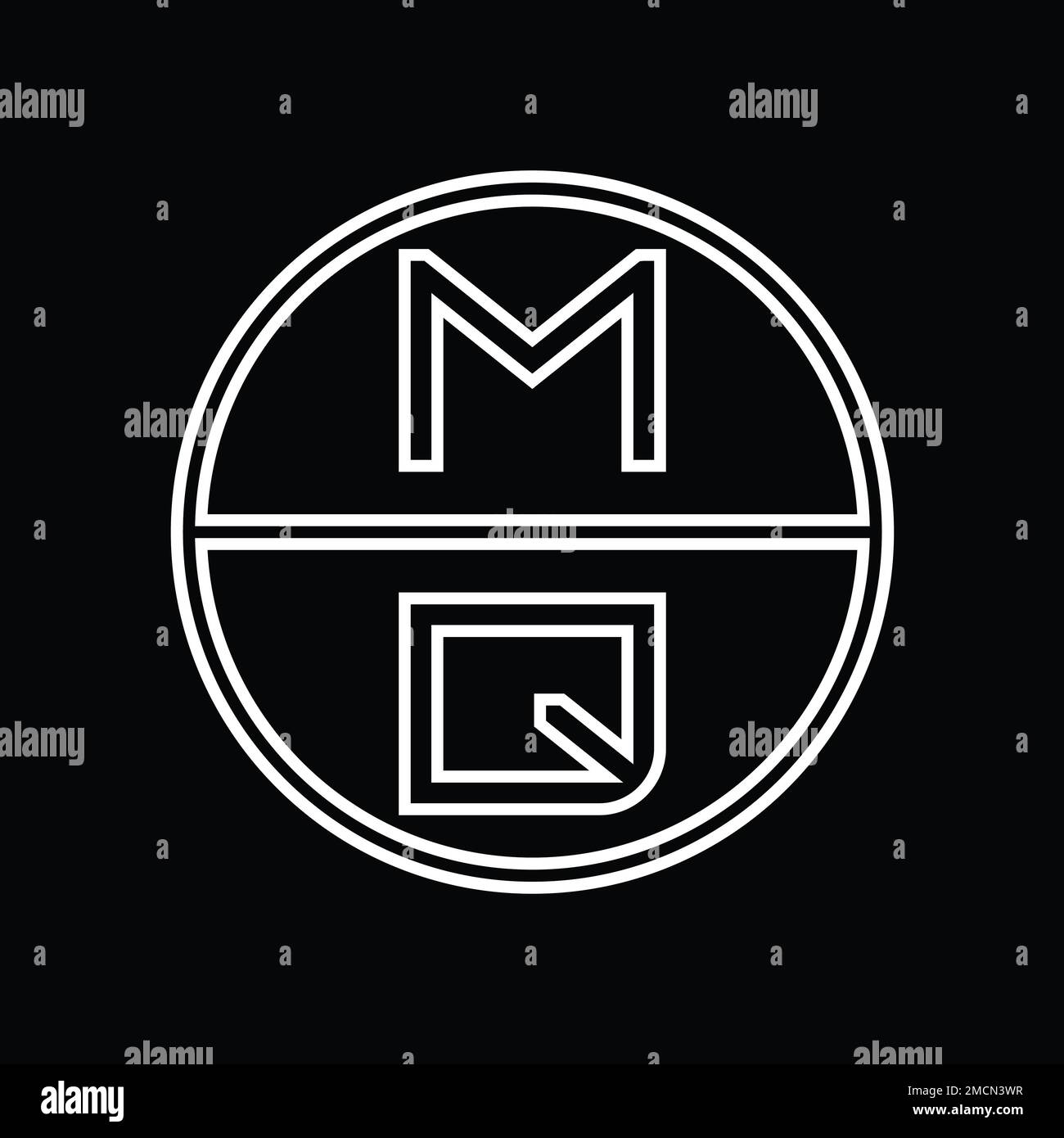 QM Logo monogram abstract inside circle stripe vector images design ...