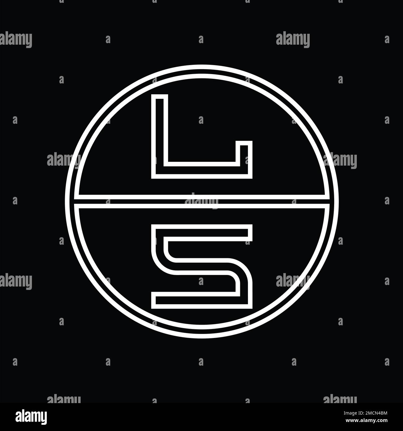 SL Logo monogram abstract inside circle stripe vector images design ...