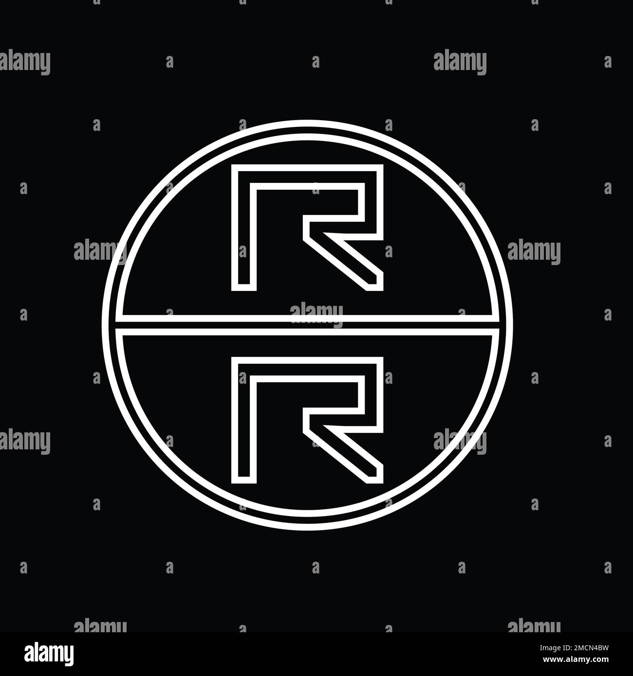 RR Logo monogram abstract inside circle stripe vector images design template Stock Photo - Alamy