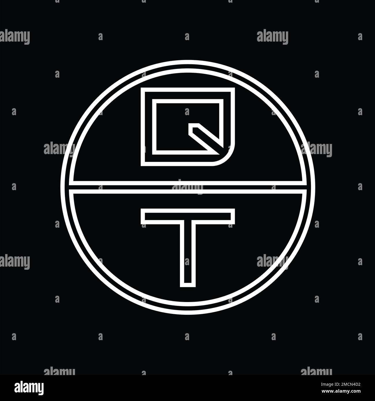 TQ Logo monogram abstract inside circle stripe vector images design ...