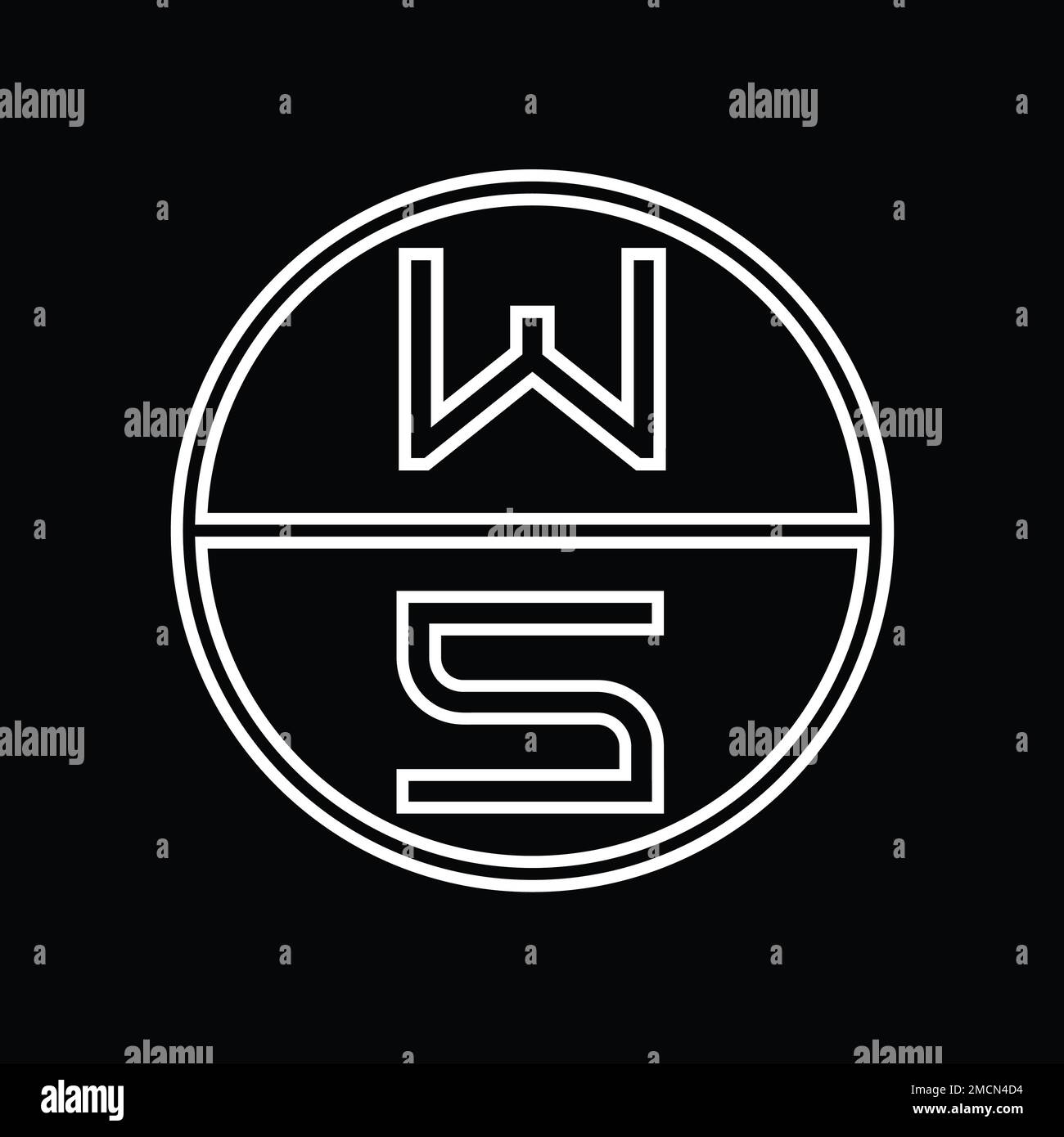 SW Logo monogram abstract inside circle stripe vector images design ...