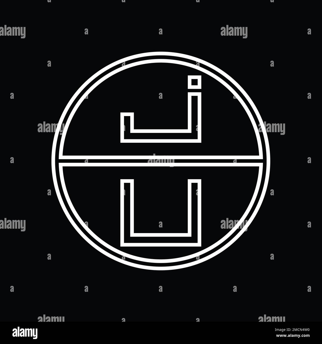 UJ Logo monogram abstract inside circle stripe vector images design ...